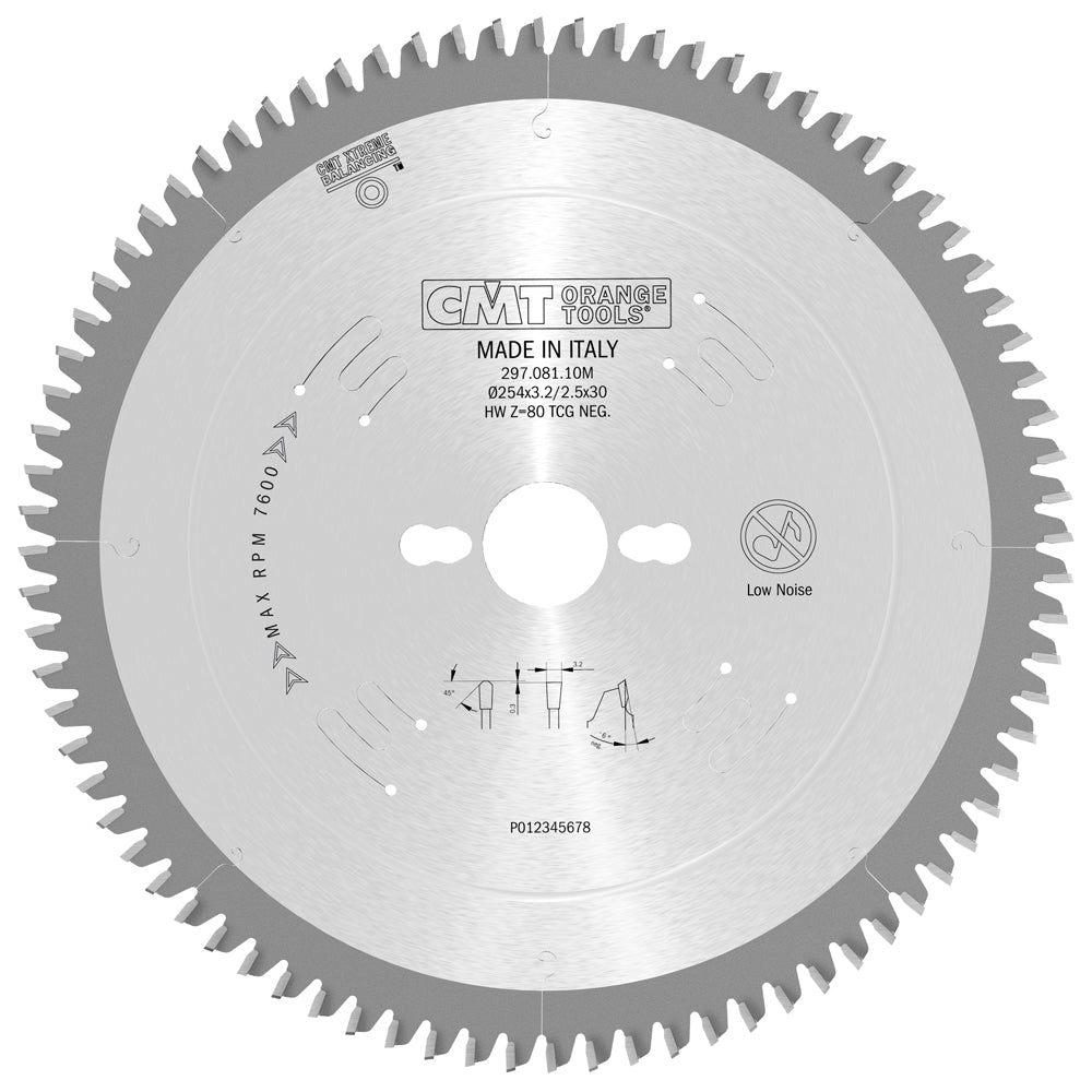 CMT 297.120.16M NON FERROUS-PVC SAW BLADE D=400X4,0/3.2X30 Z=120 TCG-6 ...